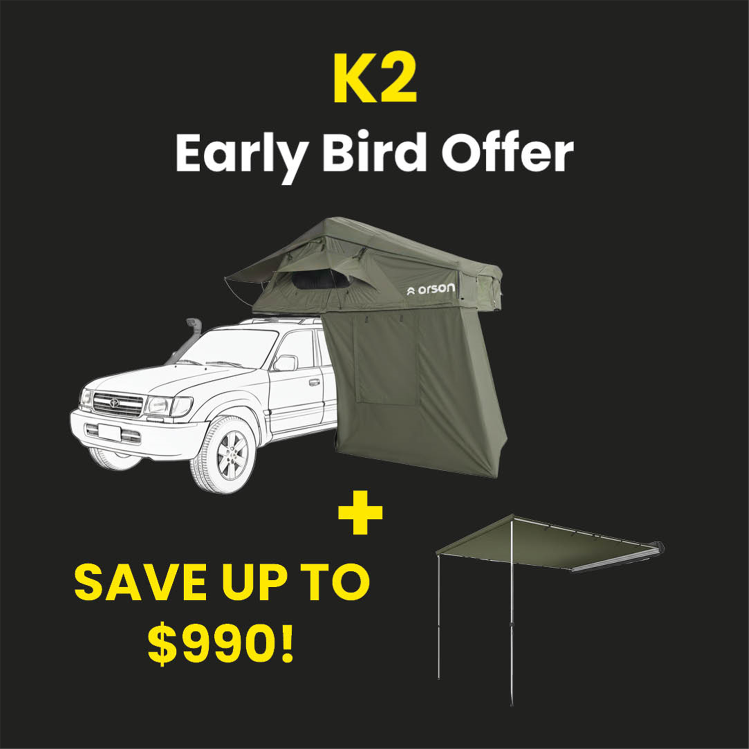 Orson ORRTT-SCA2 & ORRTT-SCA2-ANNEX & AWNING 2.5m COMBO | Composite Developments