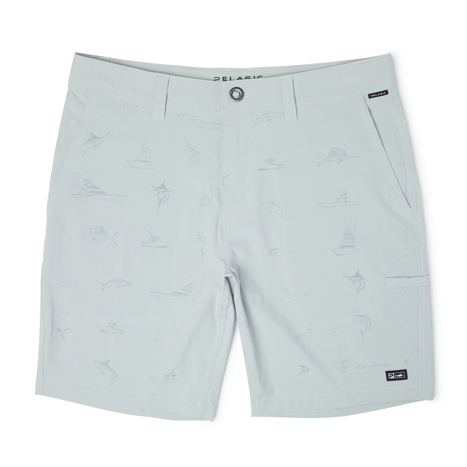 Pelagic Mako Deep Sea 19" Short - Boats&Fish Light Grey (2025/26) | Composite Developments